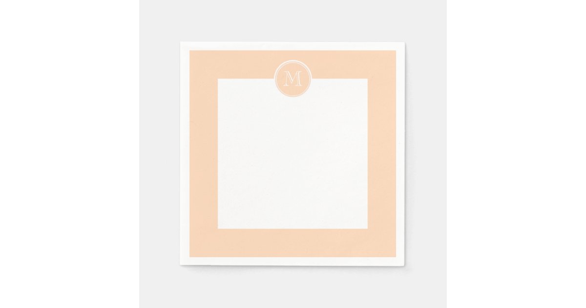 Personalized Peach Puff High End Colored Paper Napkins | Zazzle