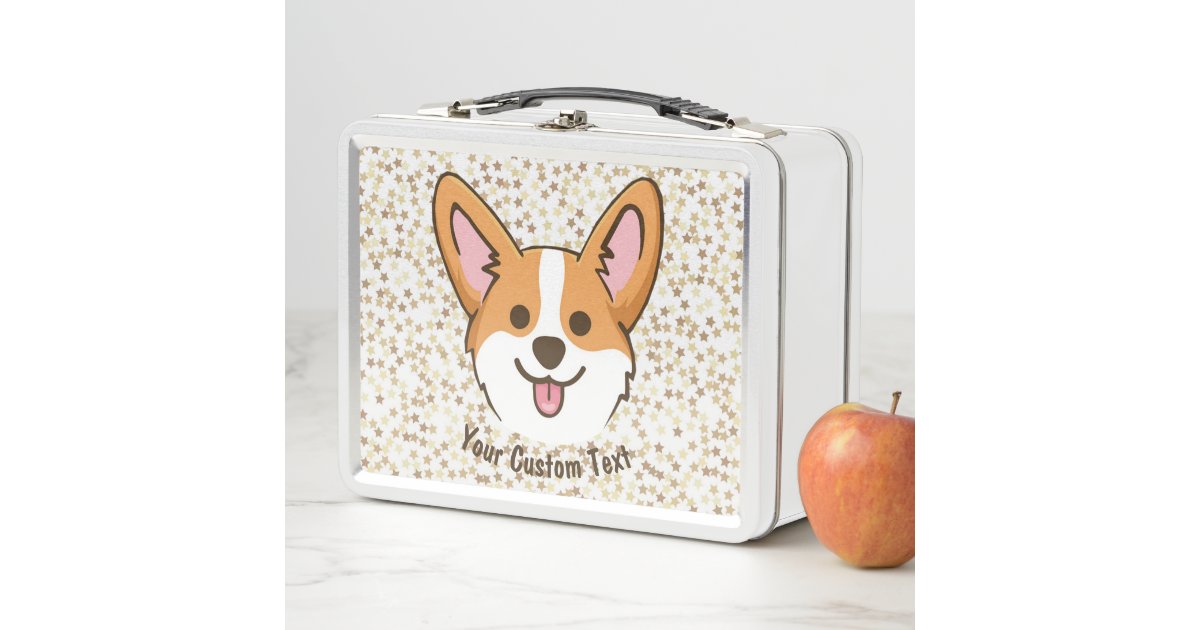 Personalized Pembroke Welsh Corgi Puppy Dog Stars Metal Lunch Box | Zazzle