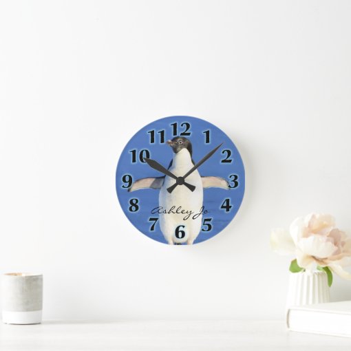 Personalized Penguin Wall Clock | Zazzle