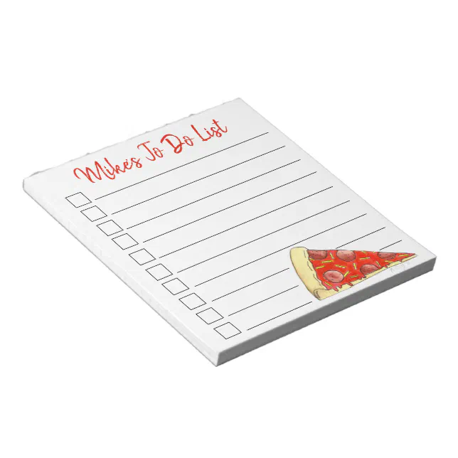 Personalized Pepperoni Pizza Slice To Do List Notepad | Zazzle