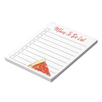 Personalized Pepperoni Pizza Slice To Do List Notepad | Zazzle
