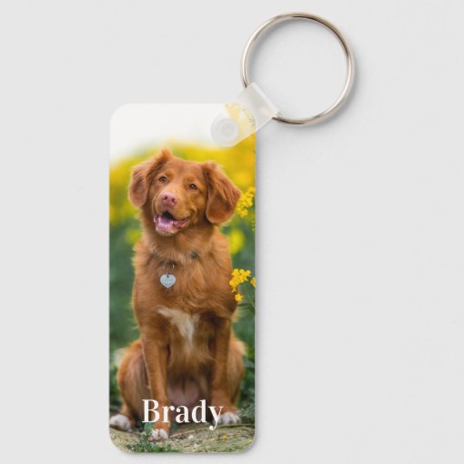 Personalized Pet 2 Photo Name Dog Lover Keychain | Zazzle