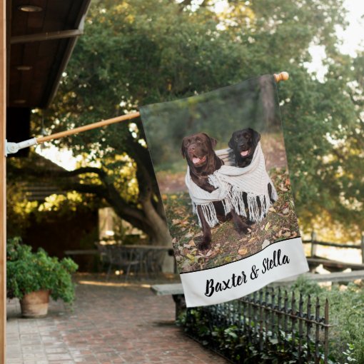 Personalized Pet Dog Photo Double-Sided Custom House Flag | Zazzle