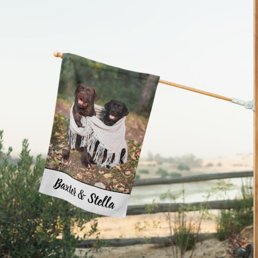 Personalized Pet Dog Photo Double-Sided Custom House Flag | Zazzle