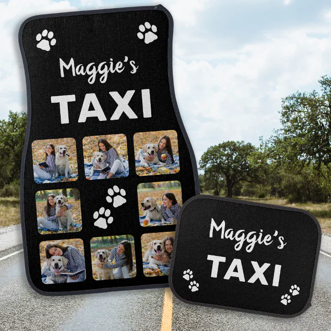 Personalized Pet Lover Dog Taxi Photo Collage Car Floor Mat | Zazzle