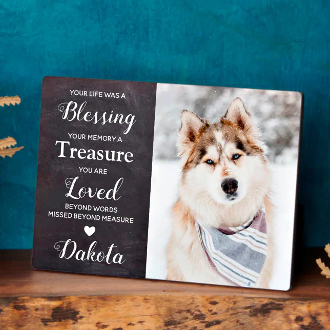 Personalized Pet Memorial Keepsake Dog Photo Plaque | Zazzle