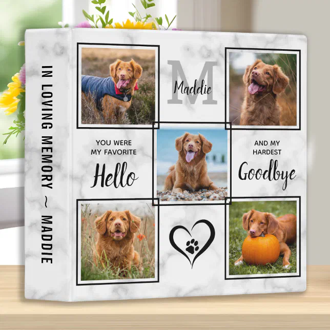Personalized Pet Memorial Keepsake Photo Album 3 Ring Binder | Zazzle