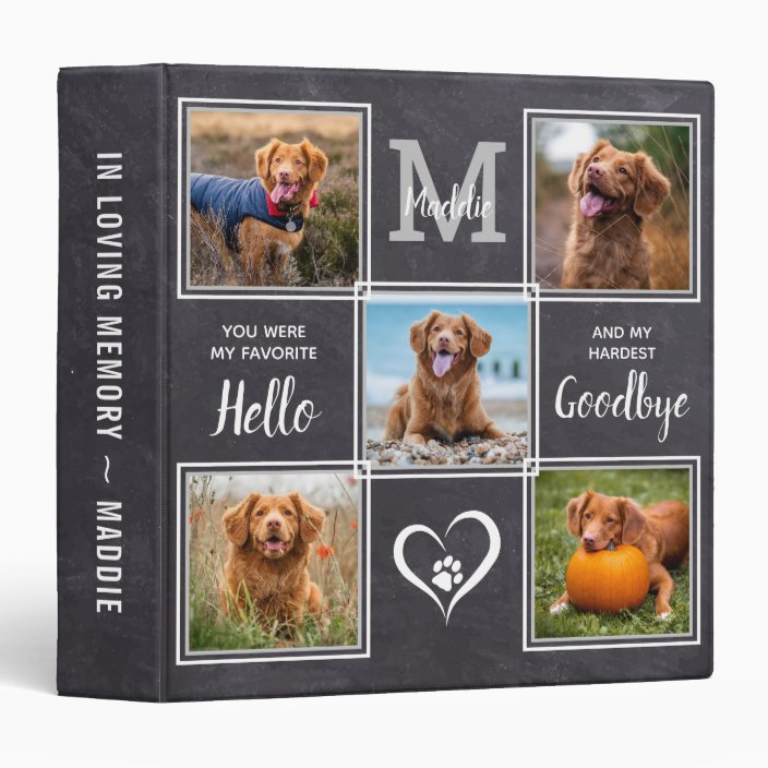 Personalized Pet Memorial Pet Loss Photo Album 3 Ring Binder | Zazzle