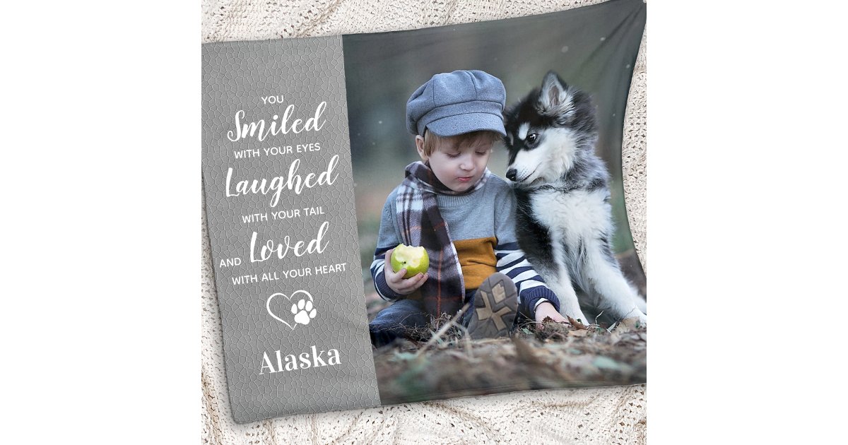Personalized Pet Memorial Remembrance Poem Photo Fleece Blanket | Zazzle