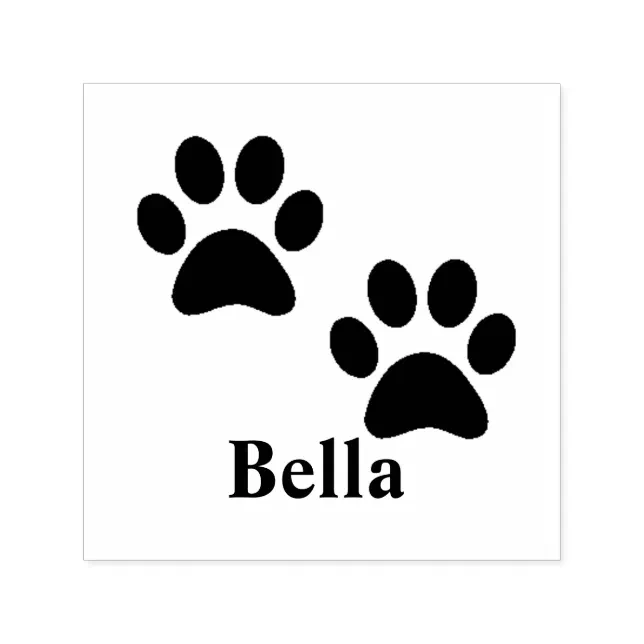 Personalized Pet Name Dog Cat Paw Print Self-inking Stamp | Zazzle