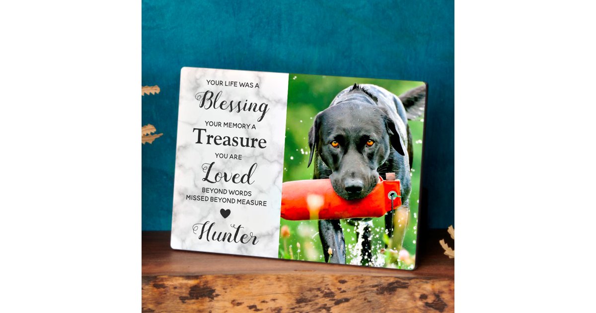 Personalized Pet Photo Dog Keepsake Memorial Plaque | Zazzle