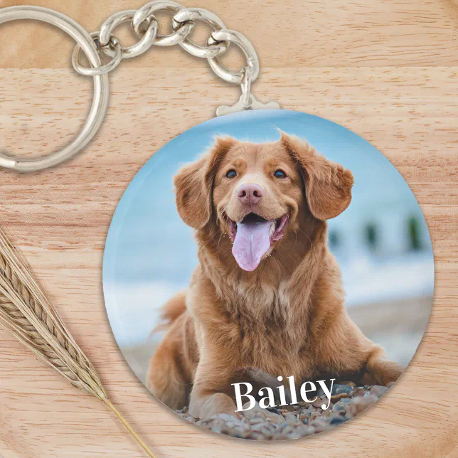 Personalized Pet Photo Dog Lover Keepsake Keychain | Zazzle