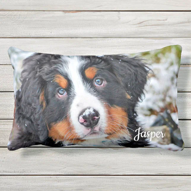 Personalized Pet Photo Dog Lover Memorial Keepsake Lumbar Pillow | Zazzle
