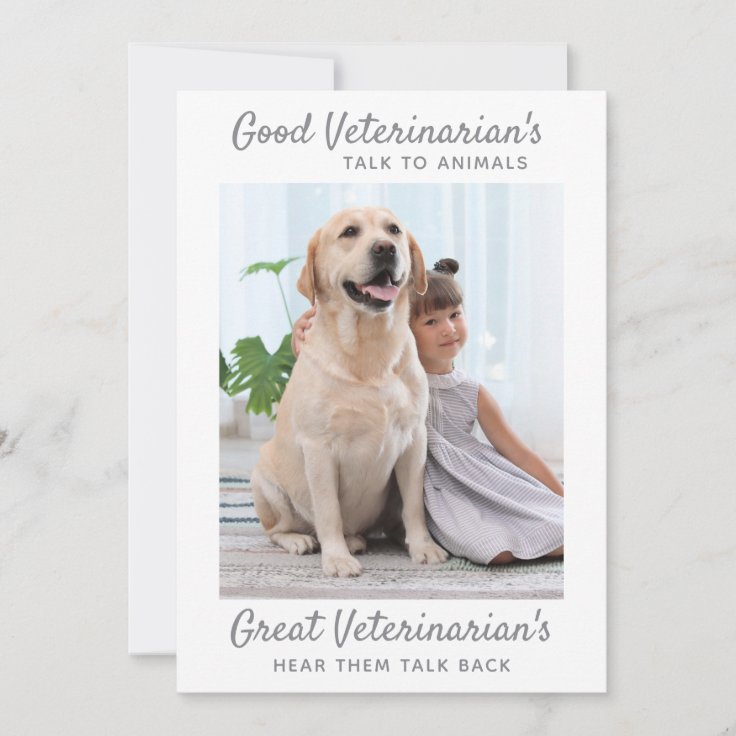 Personalized Pet Photo Great Veterinarian Thank You Card | Zazzle
