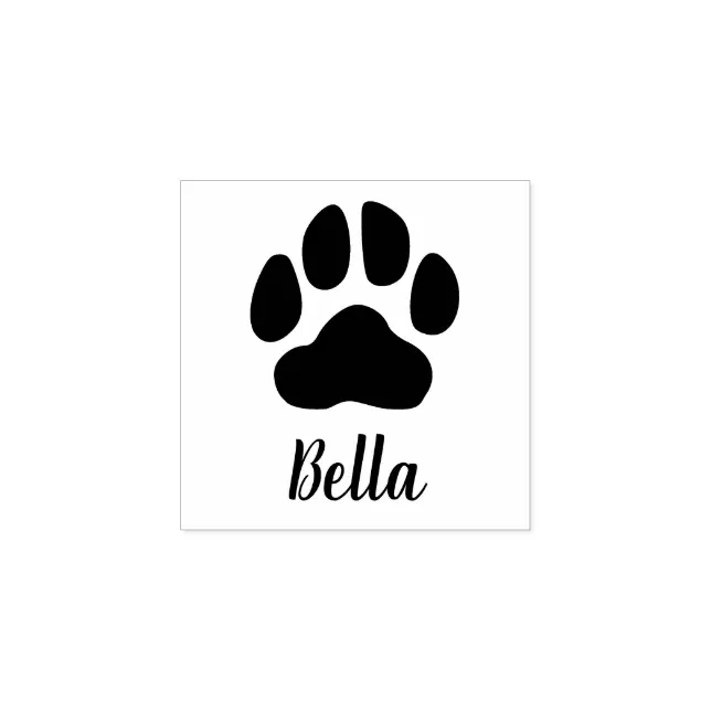 Personalized Pet Signature Paw Print Rubber Stamp | Zazzle