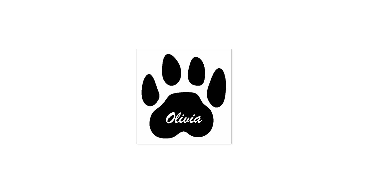 Personalized Pet Signature Paw Print Rubber Stamp | Zazzle Personalized Pet Signature Paw Print Rubber Stamp | Zazzle