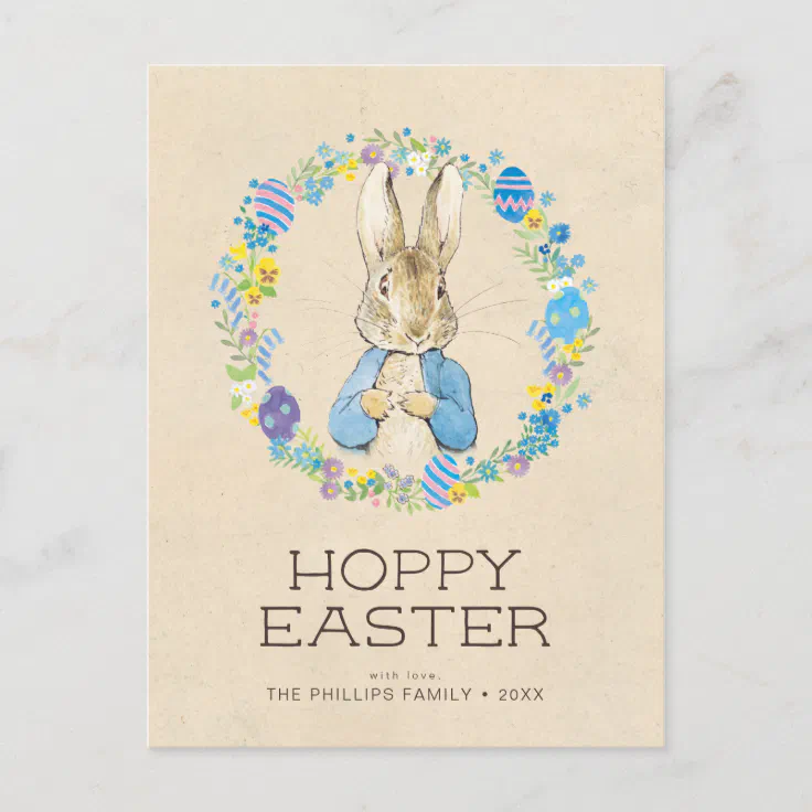 Personalized Peter Rabbit | Hoppy Easter Holiday Postcard | Zazzle
