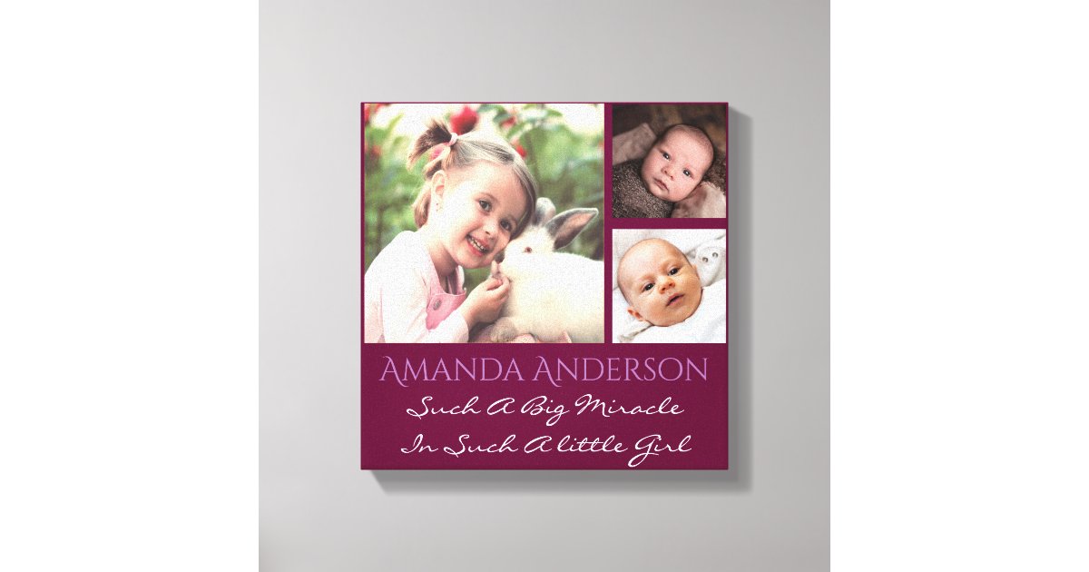 Personalized photo and custom quote canvas print | Zazzle