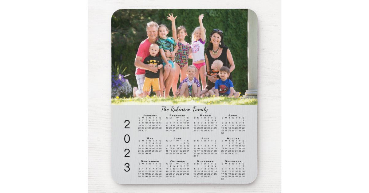 Personalized Photo and Name 2023 Calendar Gray Mouse Pad | Zazzle