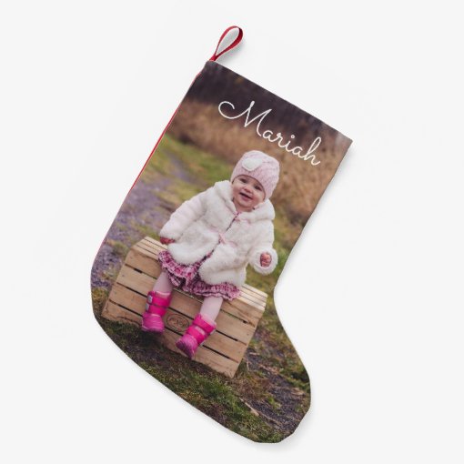 Personalized Photo and Name Small Christmas Stocking | Zazzle