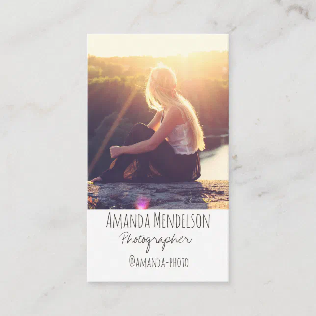 Personalized photo and personal information business card | Zazzle