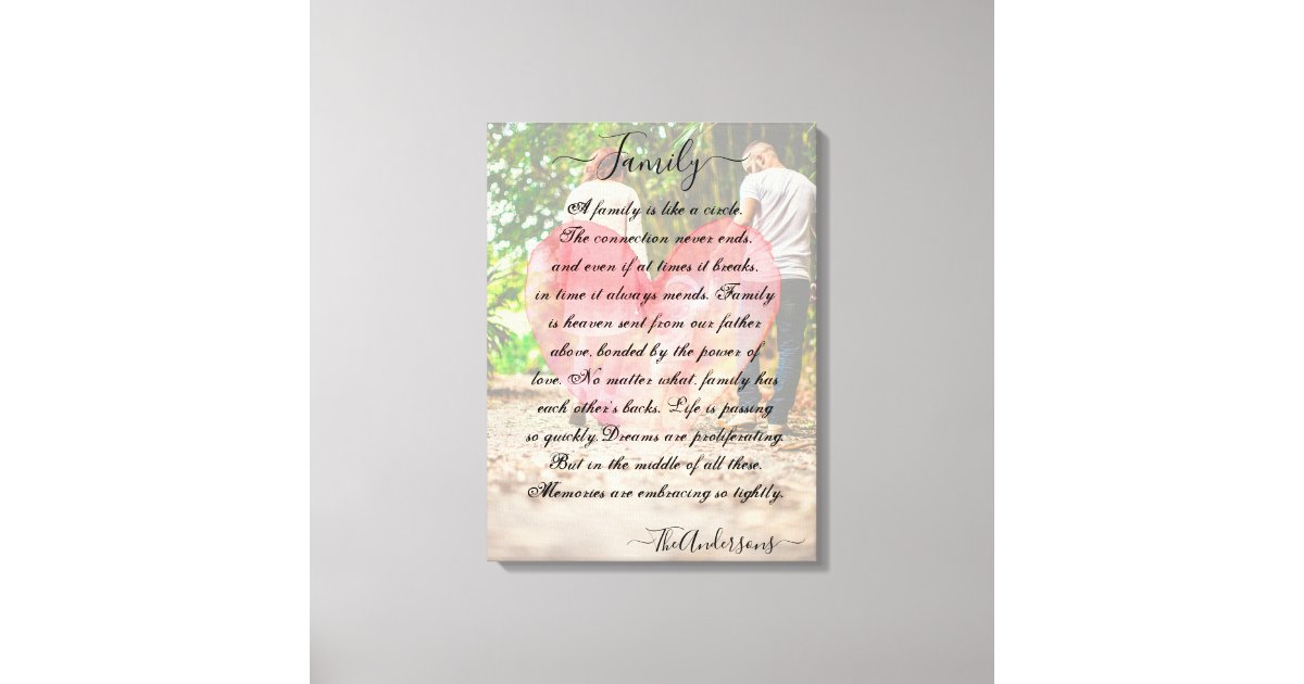 Personalized photo and poem canvas print | Zazzle