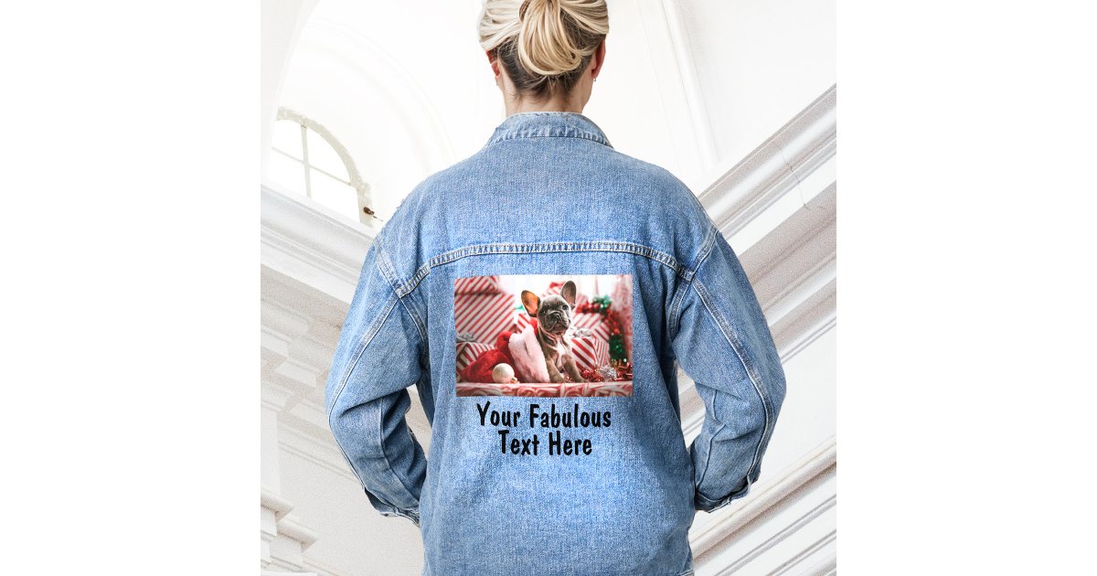 Personalized Photo and Text Denim Jacket | Zazzle