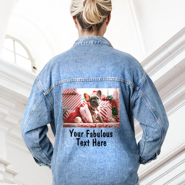 Personalized Photo and Text Denim Jacket | Zazzle
