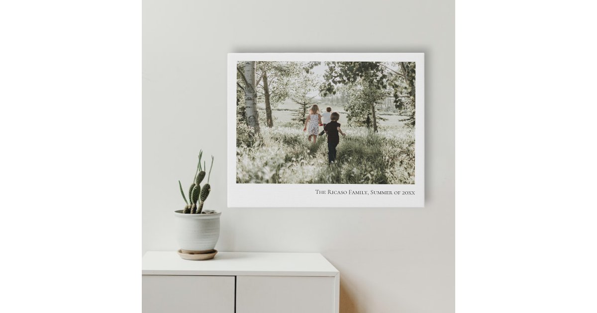 Personalized Photo and Text Faux Canvas Print | Zazzle