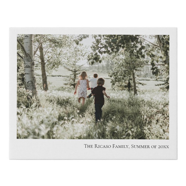 Personalized Photo and Text Faux Canvas Print | Zazzle
