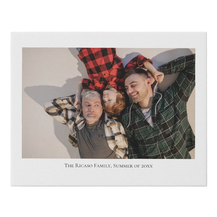 Personalized Photo and Text Faux Canvas Print | Zazzle