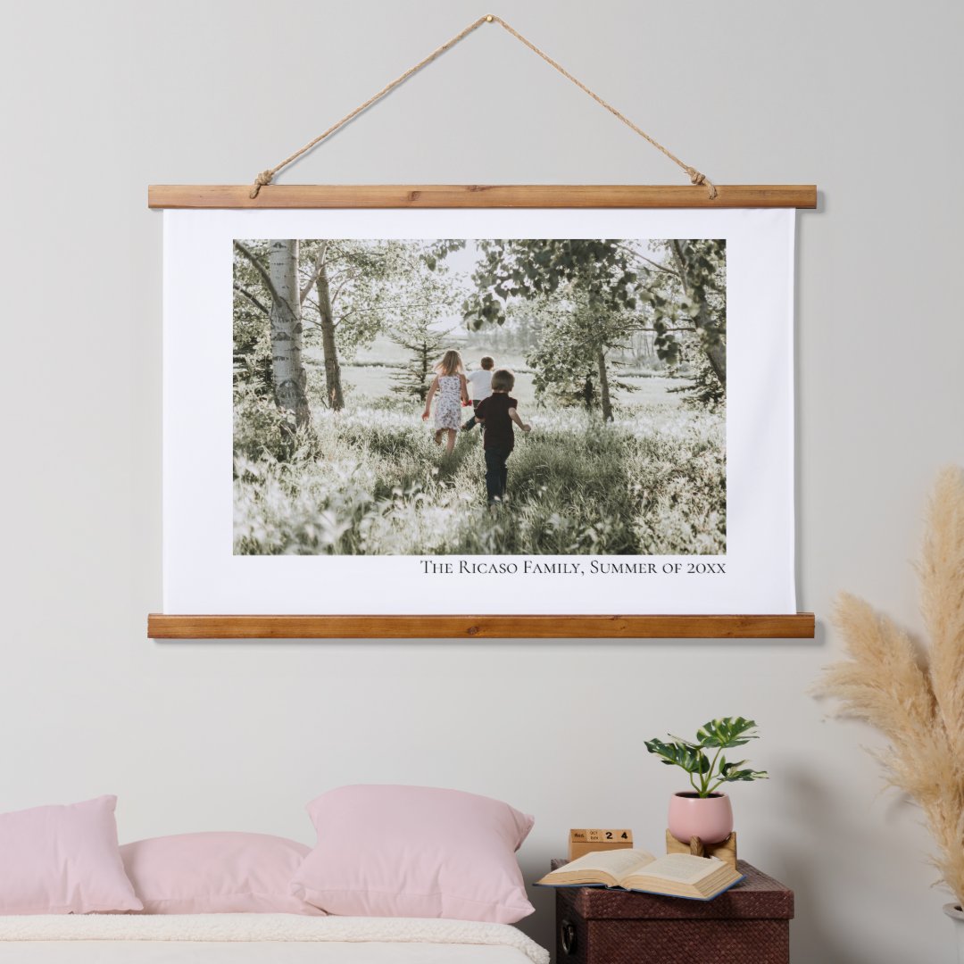 Personalized Photo and Text Hanging Tapestry | Zazzle