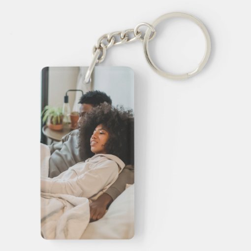 Personalized Photo and Text Keychain | Zazzle