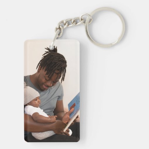 Personalized Photo and Text Keychain | Zazzle