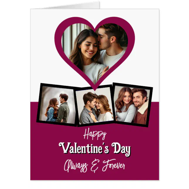 Personalized Photo and Text Large Valentine's Day Card | Zazzle