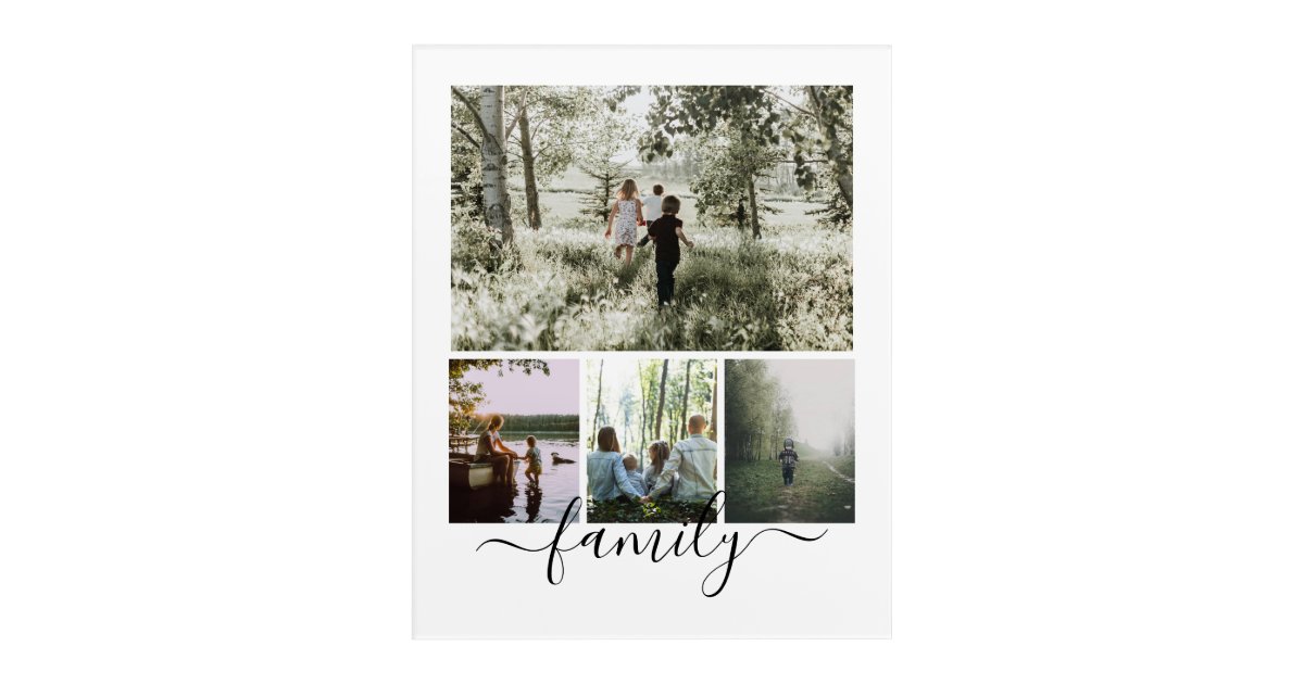 Personalized Photo and Text Photo Collage Family Acrylic Print | Zazzle