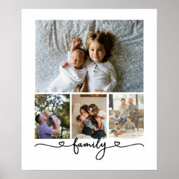 Personalized Photo and Text Photo Collage Family Poster | Zazzle