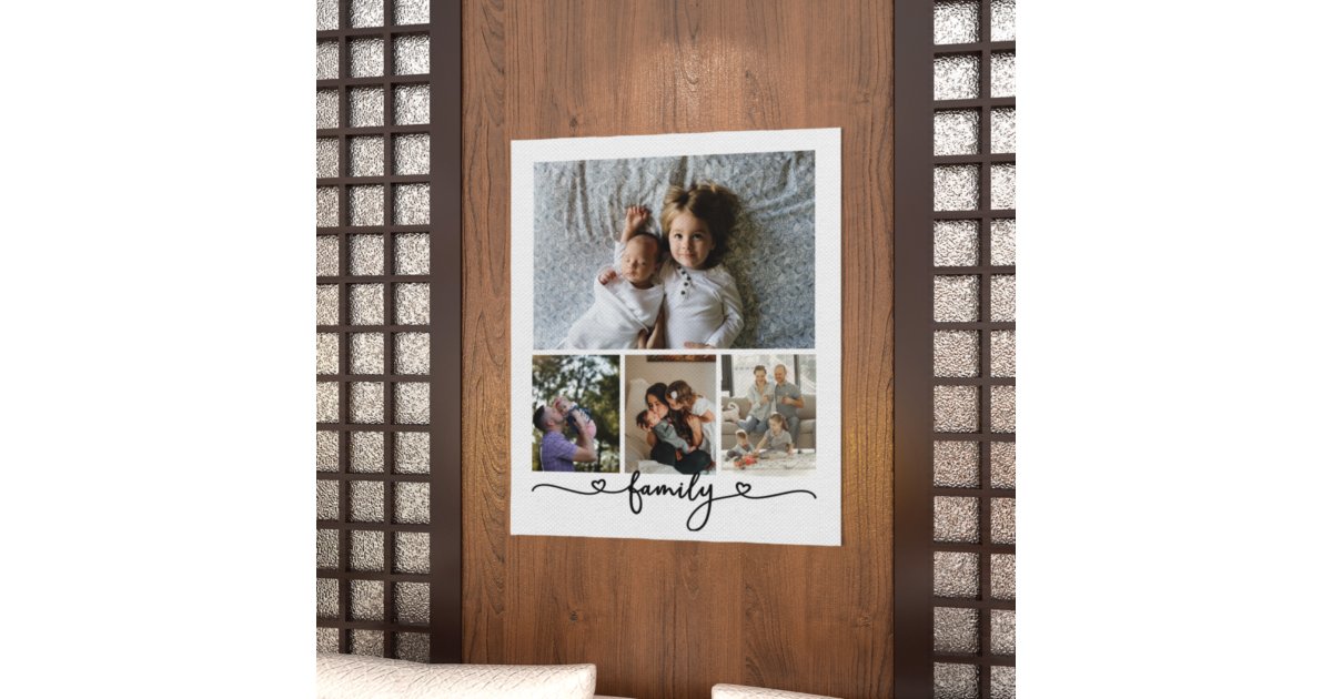 Personalized Photo and Text Photo Collage Family Poster | Zazzle