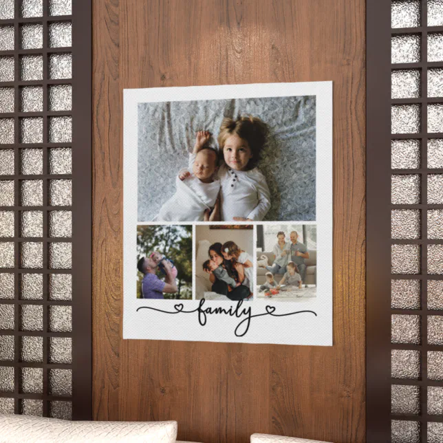 Personalized Photo and Text Photo Collage Family Poster | Zazzle