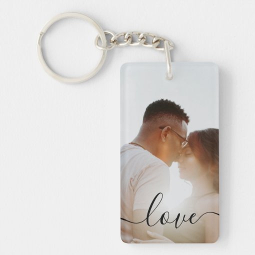 Personalized Photo and Text Photo Collage Keychain | Zazzle