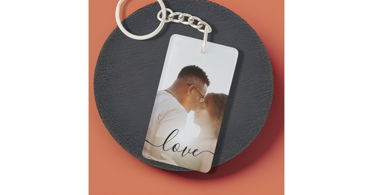 Personalized Photo and Text Photo Collage Keychain | Zazzle