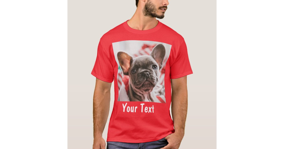 Personalized Photo and Text Red T-Shirt | Zazzle
