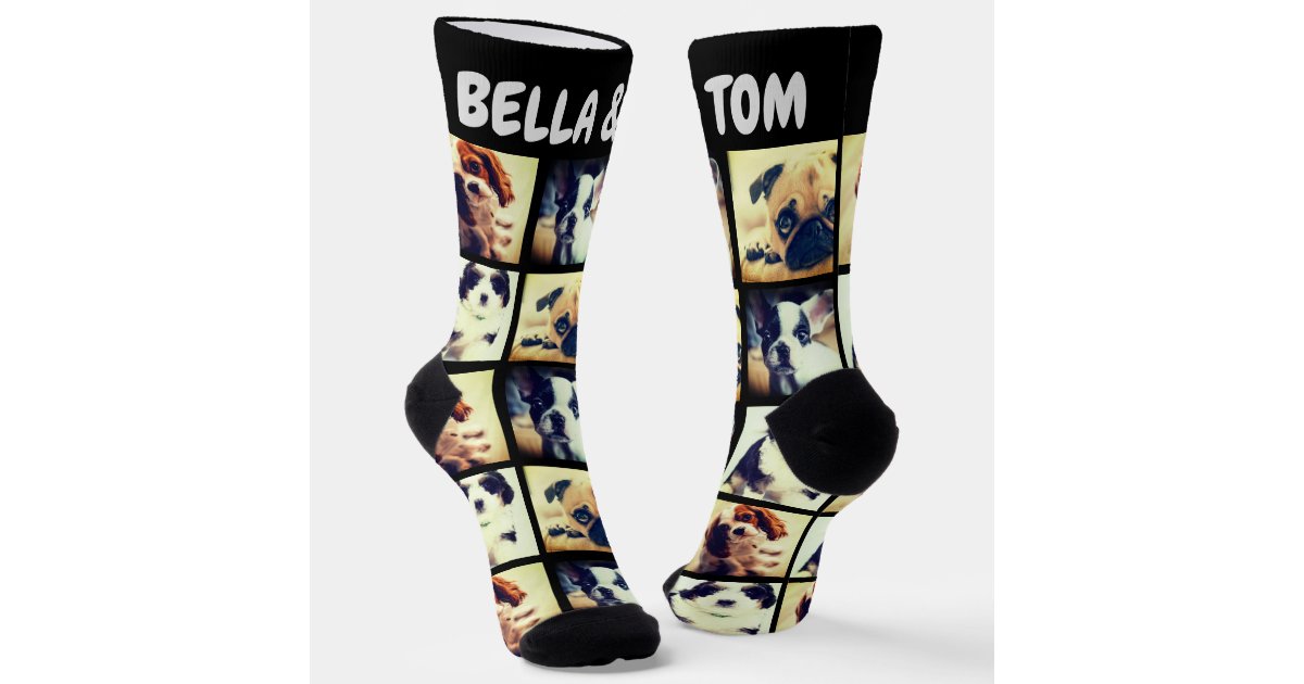 Personalized photo and text socks | Zazzle