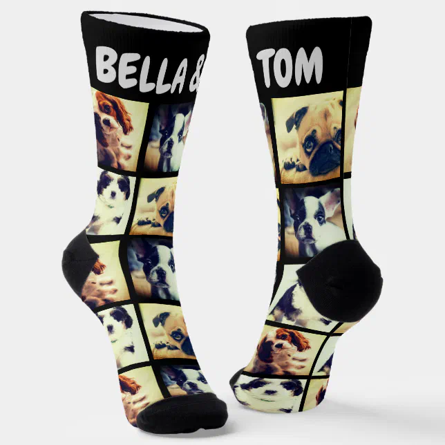 Personalized photo and text socks | Zazzle