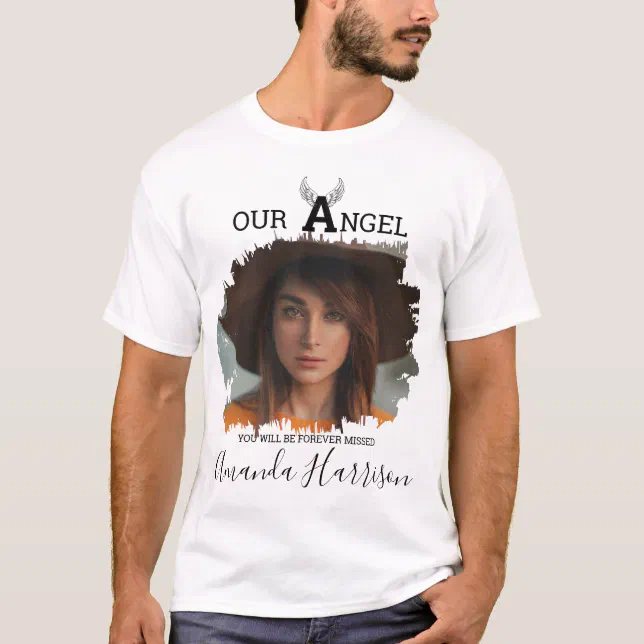 Personalized Photo | Angel Wing | Memorial T-Shirt | Zazzle