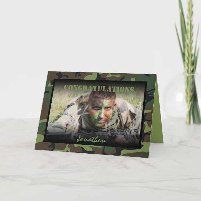Personalized Photo Army Passing Out Card | Zazzle.com