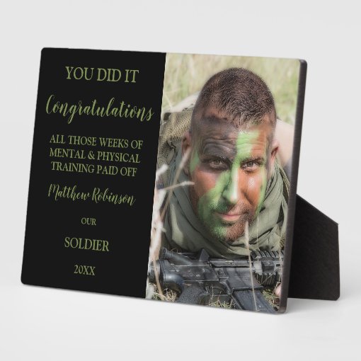 Personalized Photo Army Passing Out Plaque | Zazzle