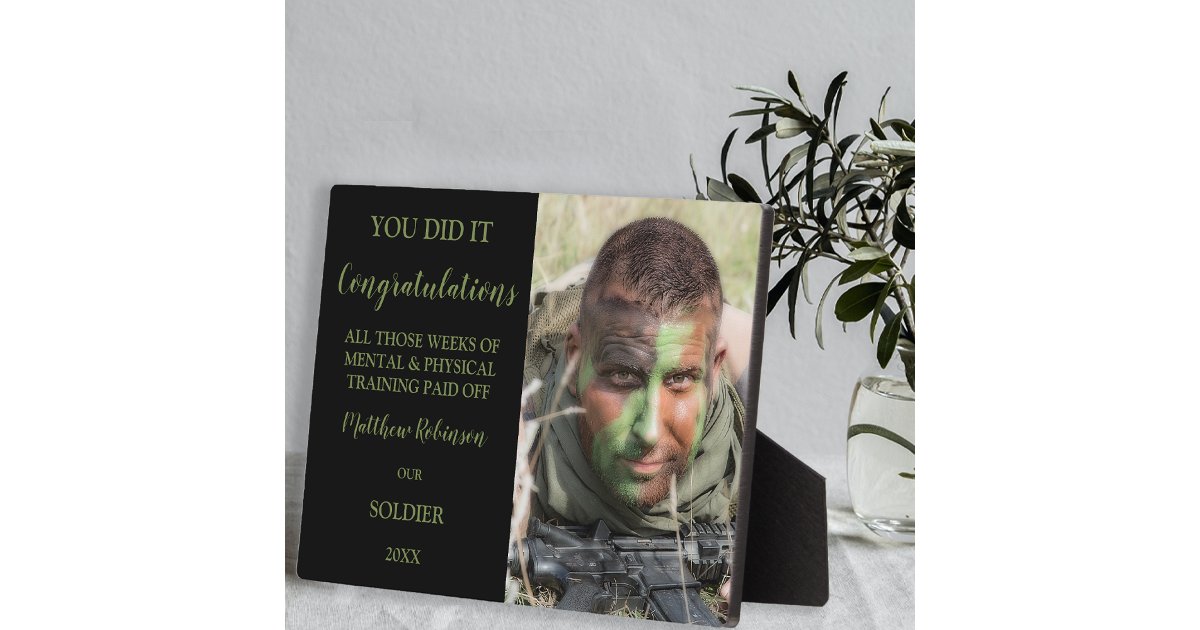 Personalized Photo Army Passing Out Plaque | Zazzle