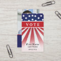 Personalized Photo (back side) Campaign Election Business Card | Zazzle