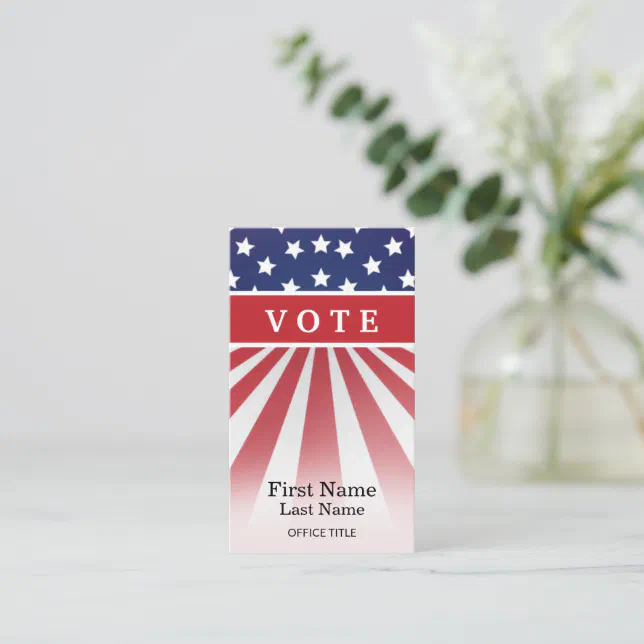 Personalized Photo (back side) Campaign Election Business Card | Zazzle